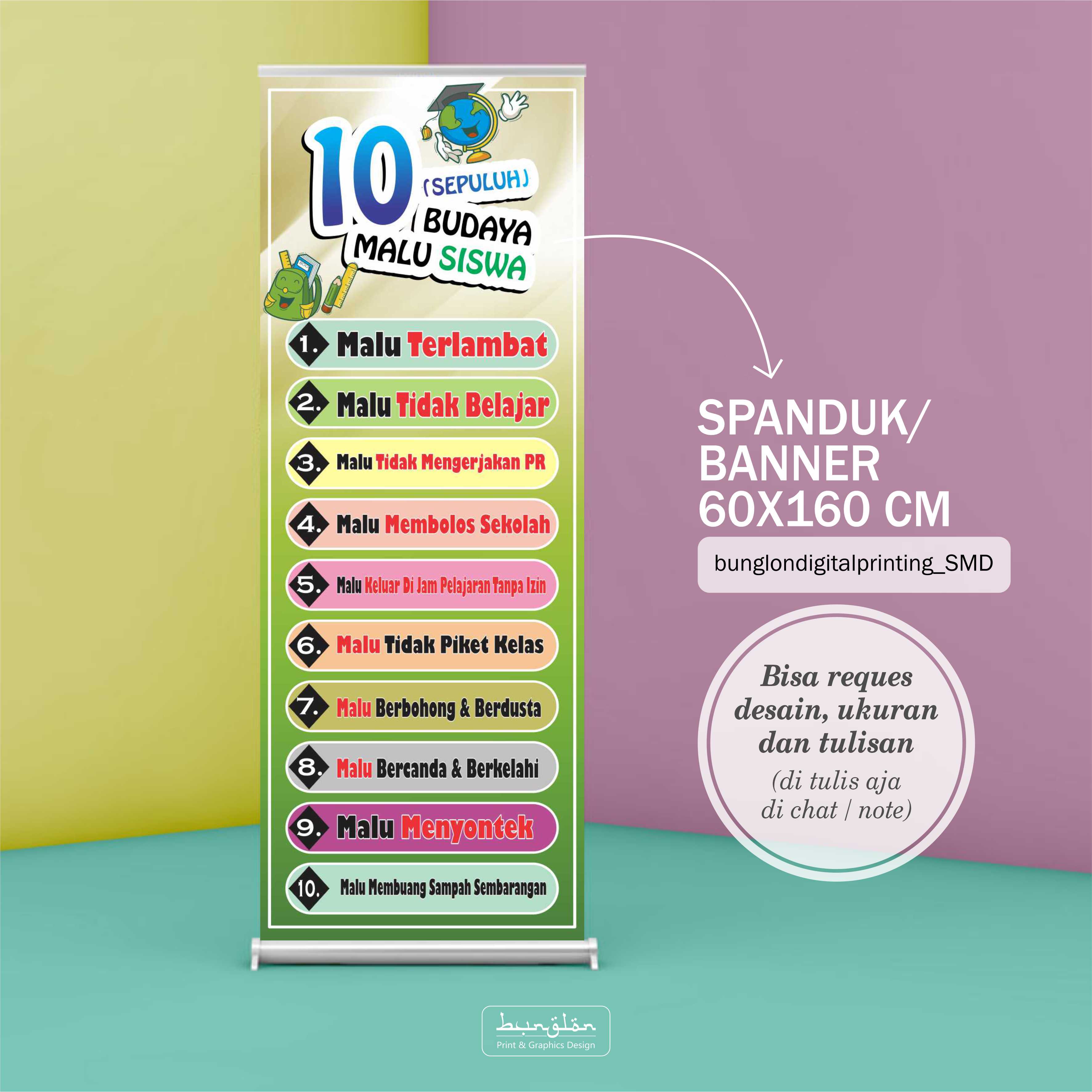 Spanduk, Banner Budaya Malu Siswa, 5S, Aturan Ruang Kelas, Pedoman Ruang Kelas, Edukasi Anak ...