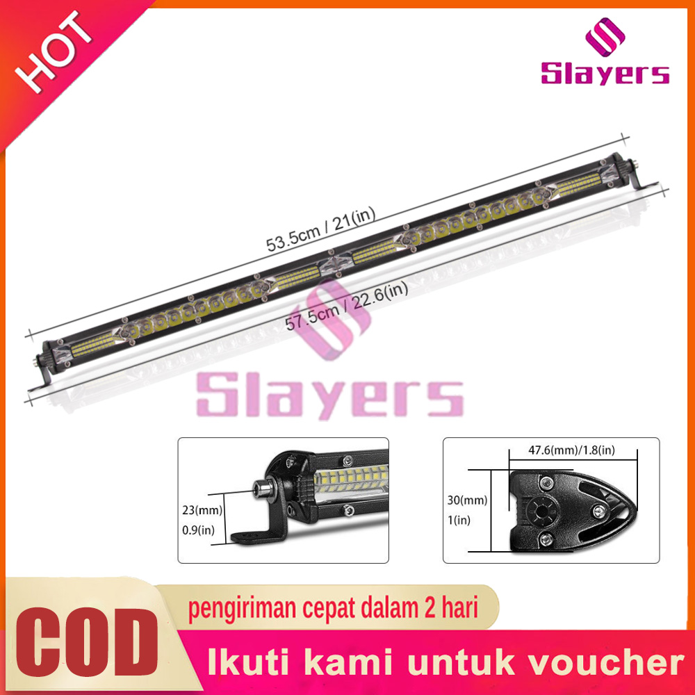 10 20 30 inch Lampu LED Bar Lampu Sorot Banjir 12-24V Lampu Kabut Kerja ...