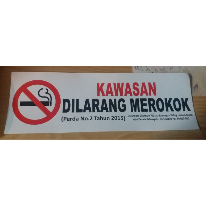 SIGN LABEL STICKER KAWASAN DILARANG MEROKOK 30X10CM STIKER K3 RAMBU ...