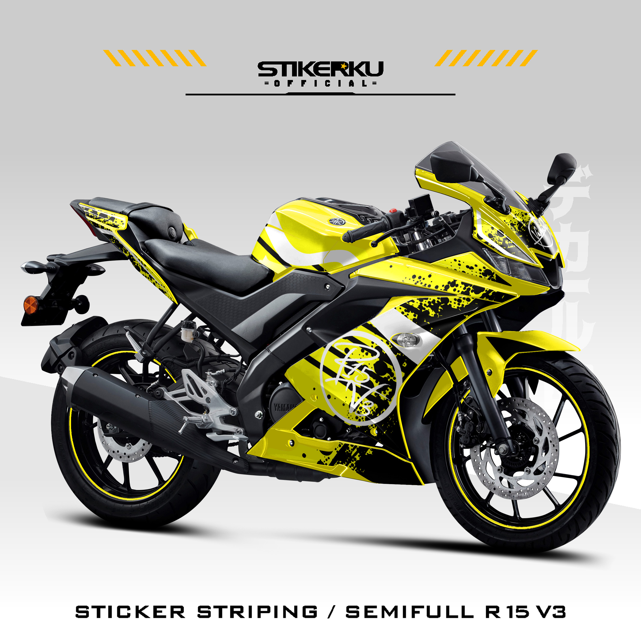 STICKER STRIPING / YAMAHA R15V3 / MOTIF 18 CO / SEMIFULL / STIKER ...