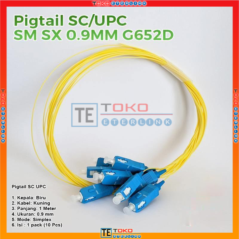 [Transakasi Bisa COD] Fiber Pigtail SC/UPC 0.9mm SM 1 Meter Kabel Fo Pigtail 1.5M SC UPC ...