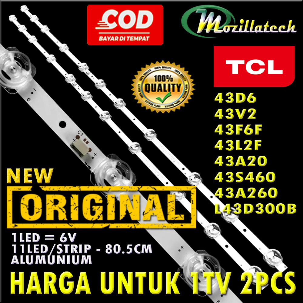 BACKLIGHT TCL 43 43D6 43V2 43F6F 43L2F 43A20 43S460 43A260 L43D300B 43D3000 | Lazada Indonesia