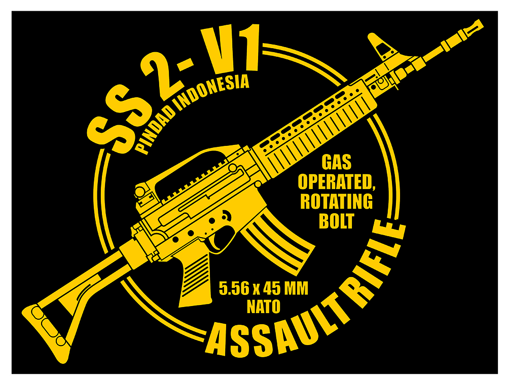 SS2 Pindad Assault Rifle series 1 Double Lines Cutting Sticker | Lazada ...