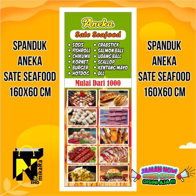 SPANDUK BANNER BACKDROP Aneka Jajanan atau Bakaran Sate Seafood ...