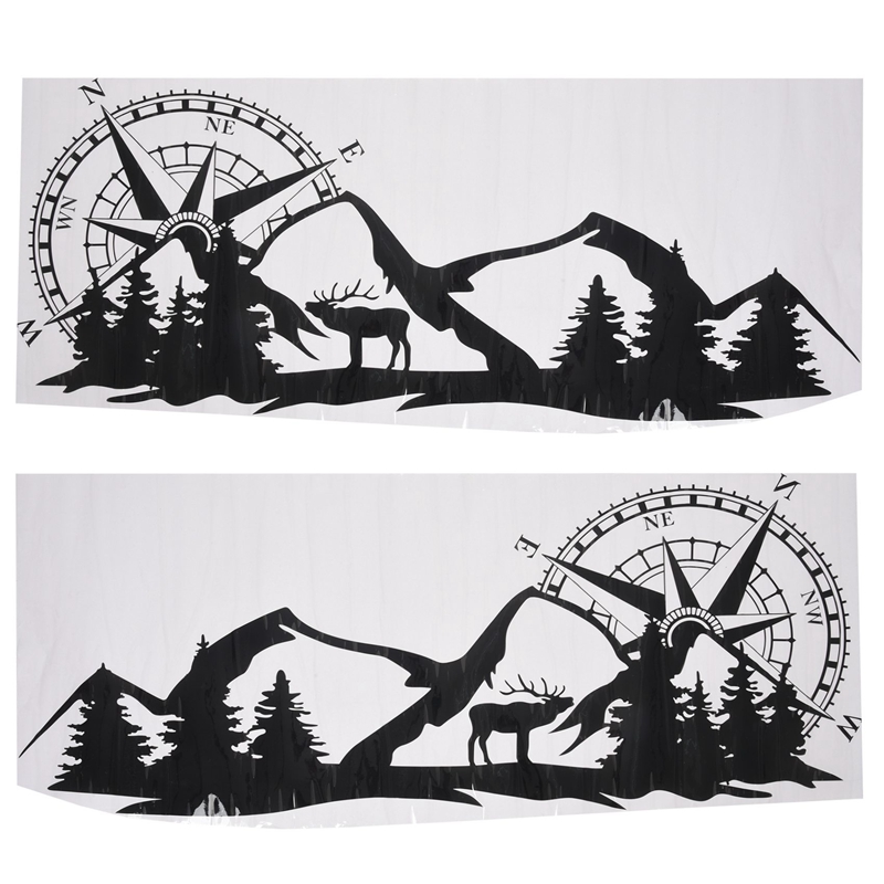 RV Motorhome Universal Body Sticker DIY Compass Navigation Animal Decal ...