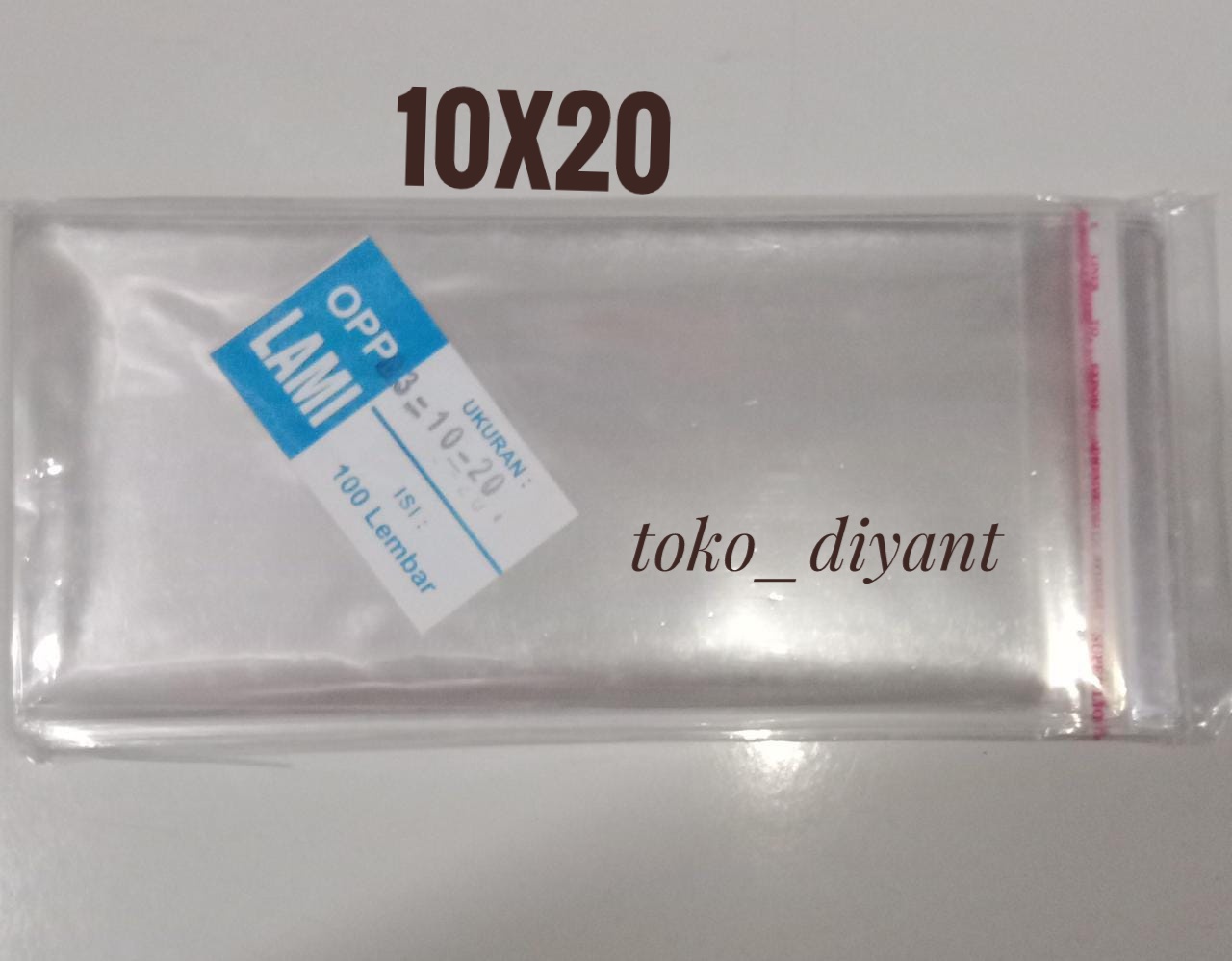 Plastik OPP 10x20 bening 100 lembar plastik rekat lem seal undangan ...