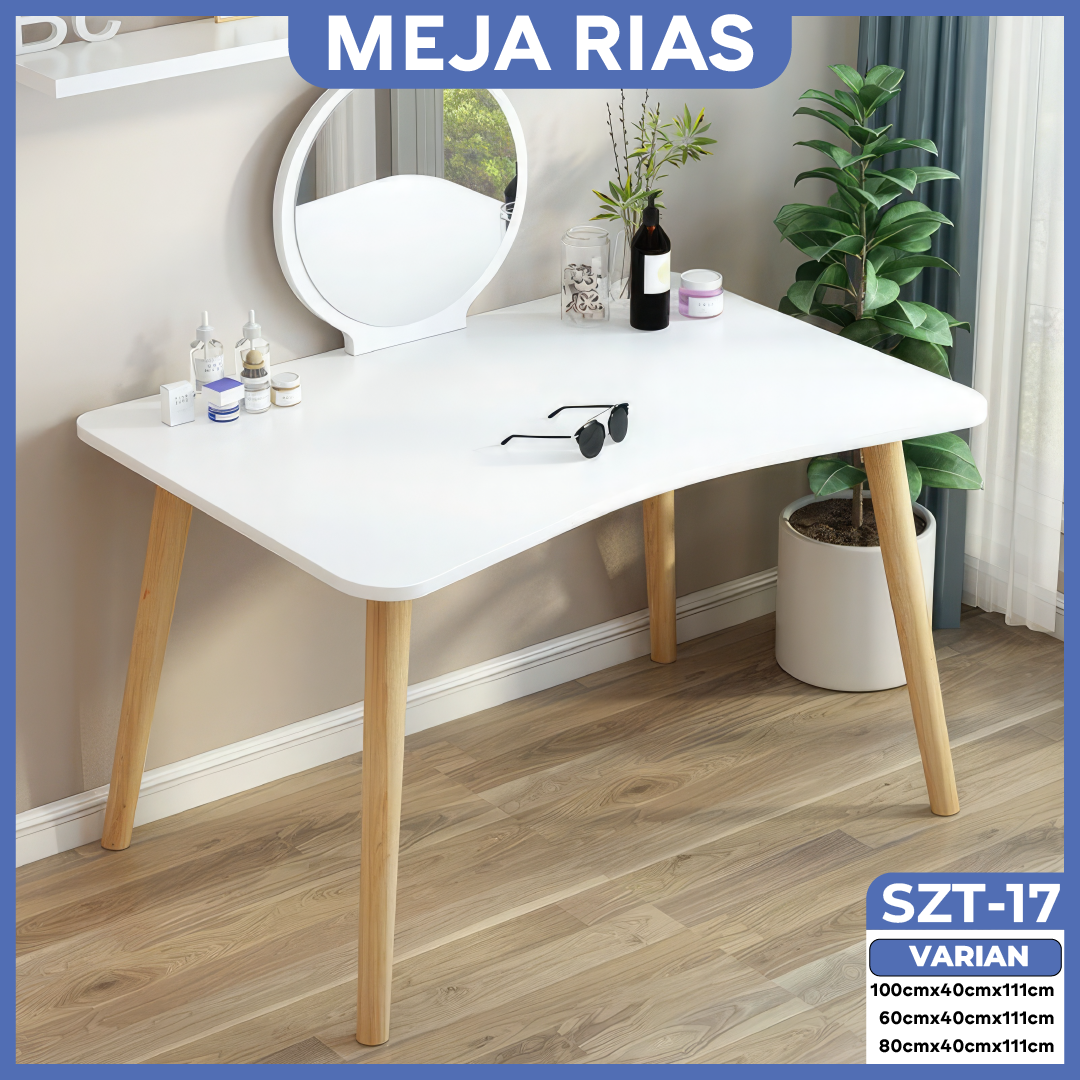 ORANGE Meja Rias Cermin Bulat Meja Rias Modern Minimalis Meja Make Up ...