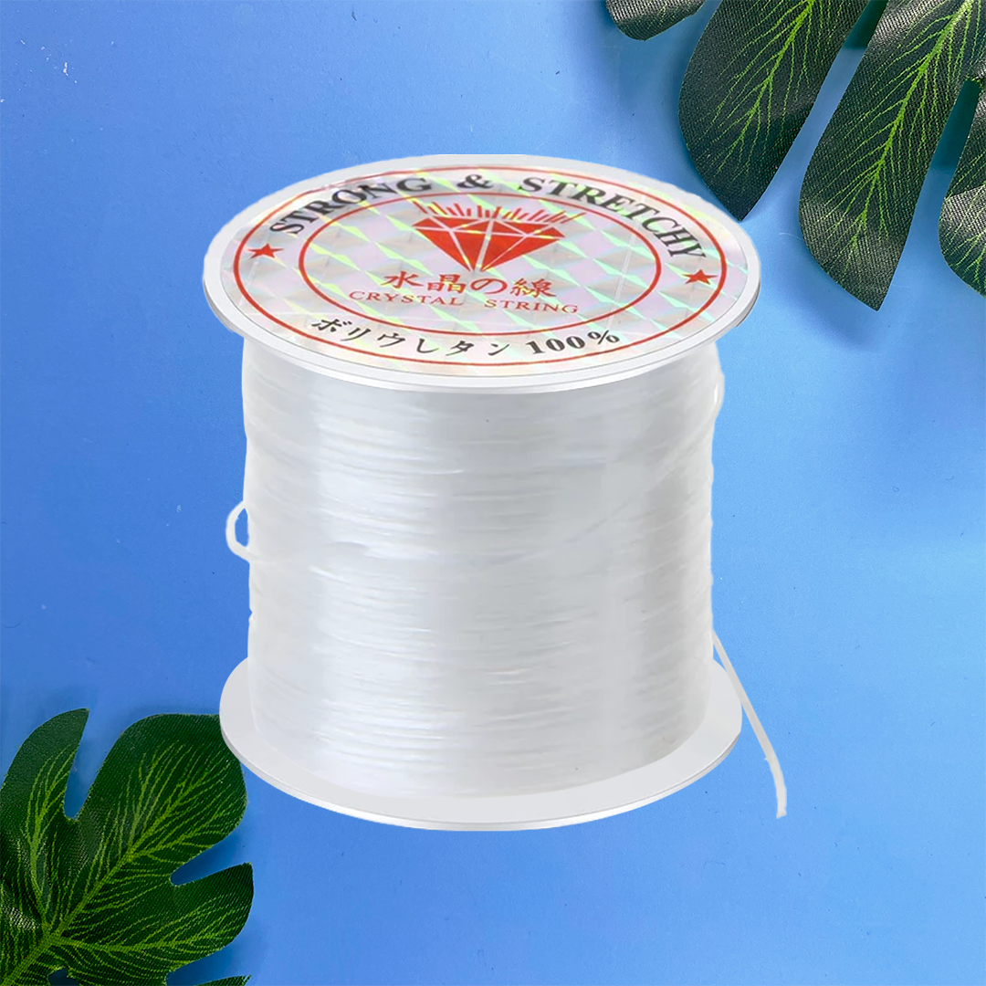 Tali Benang Karet Elastis 40 meter - 60 Meter Roll Hitam Putih Ukuran 0 ...