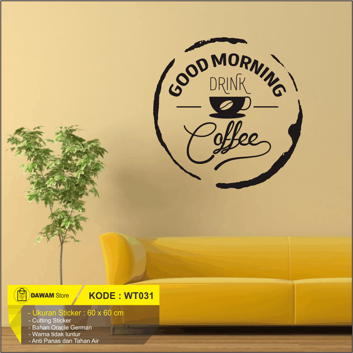 Sticker Coffee Wall Sticker Dinding Kaca Good Morning Coffee | Lazada ...