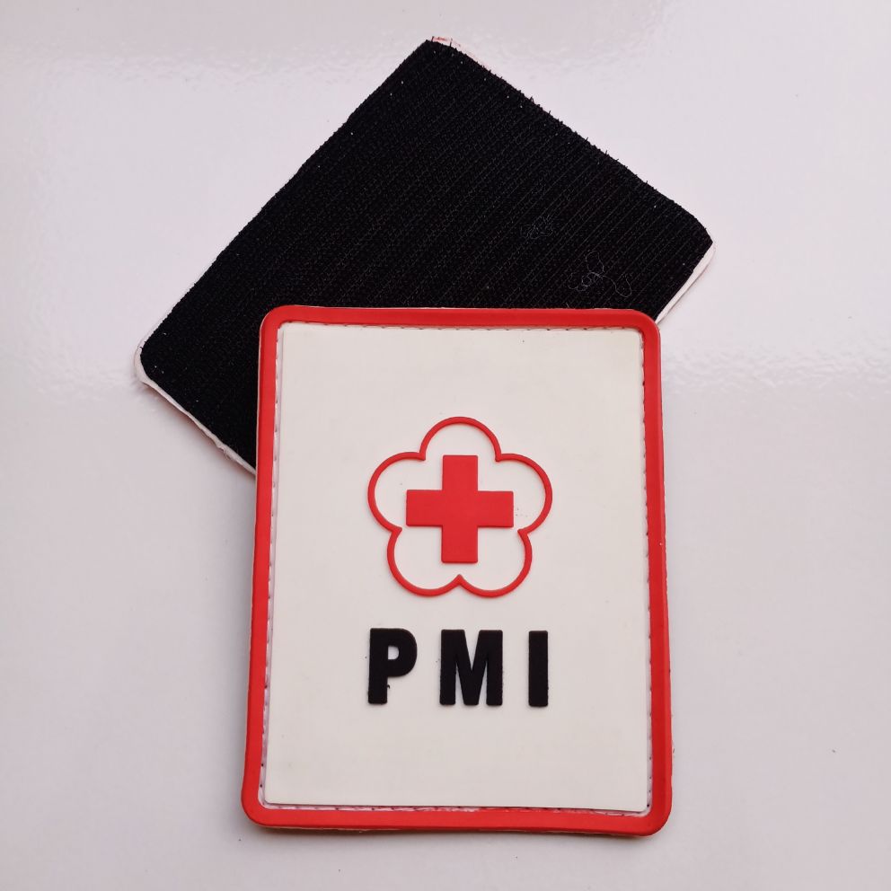 patch rubber LOGO PMI (palang merah indonesia) BESAR /tempelan karet ...