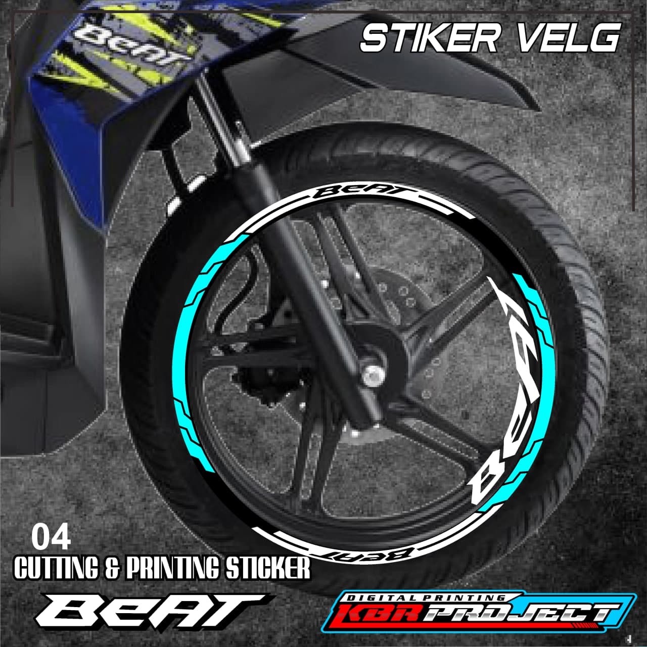 Stiker Velg BEAT - Striker Velg Variasi List HONDA BEAT. 04 Design KBR ...