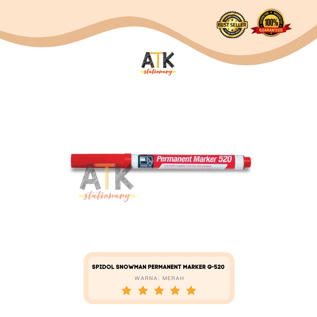Spidol Permanent Snowman G-520 , Spidol Permanent Marker G520 atk ...