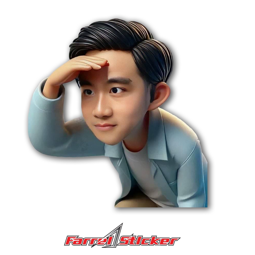 Stiker Gibran Sticker Kartun Gibran mencari jawaban UV DTF | Lazada ...