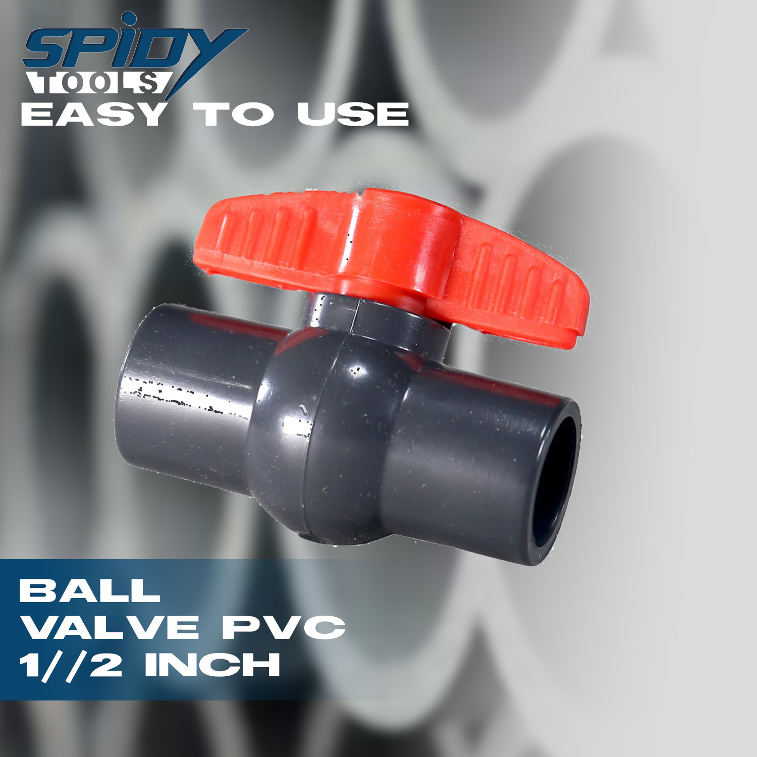 Spidy Ball Valve PVC 1/2 inch Stop Kran Pipa Air Ledeng Taman dan Rumah ...