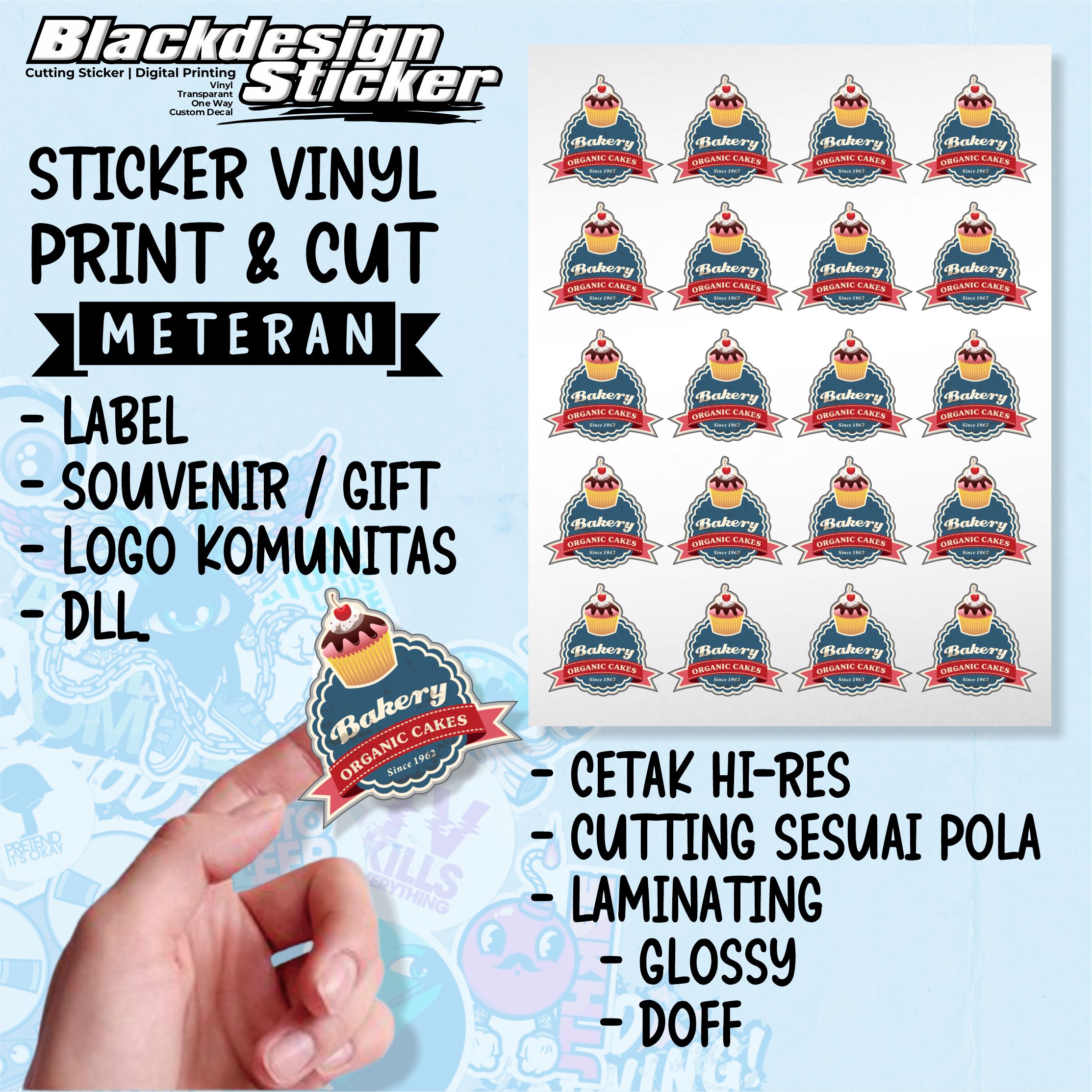 Sticker Vinyl Print & Cut meteran | Lazada Indonesia