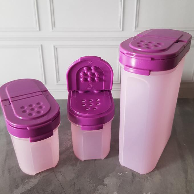 Tupperware Spice T Go 3pcs - Purple (Ungu) Tempat Bumbu Lada Tupperware ...