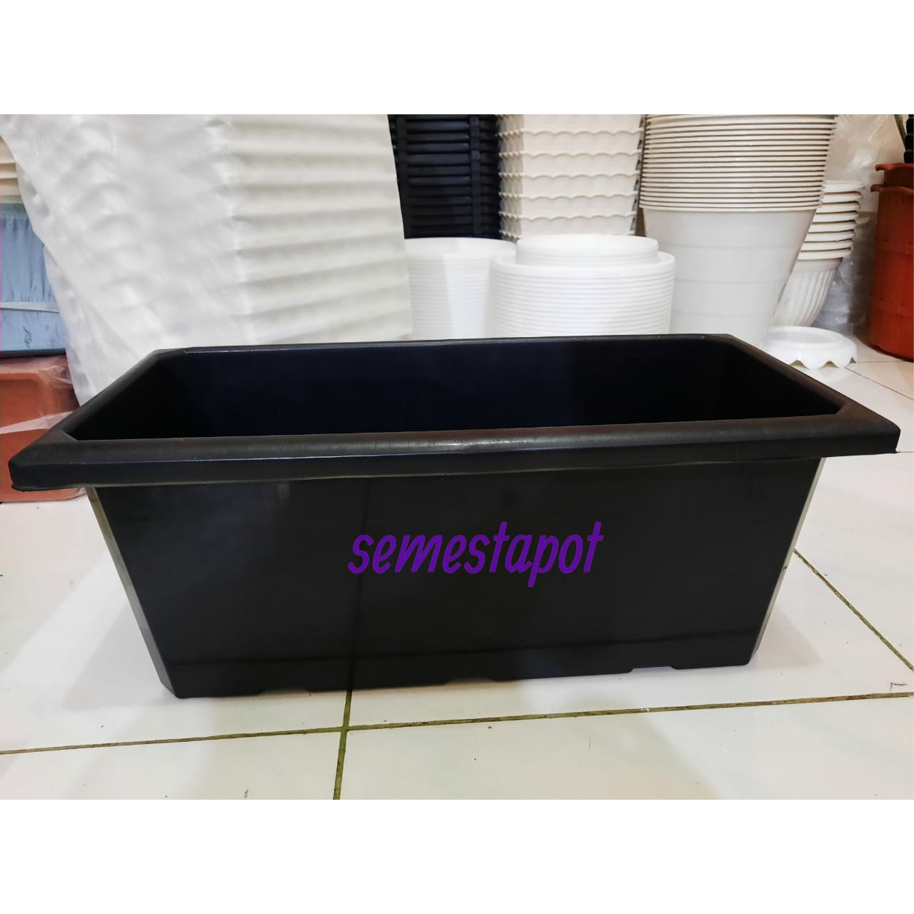 Pot Plastik Bunga Tanaman Persegi Panjang Grace SGP 50 Hitam | Lazada ...