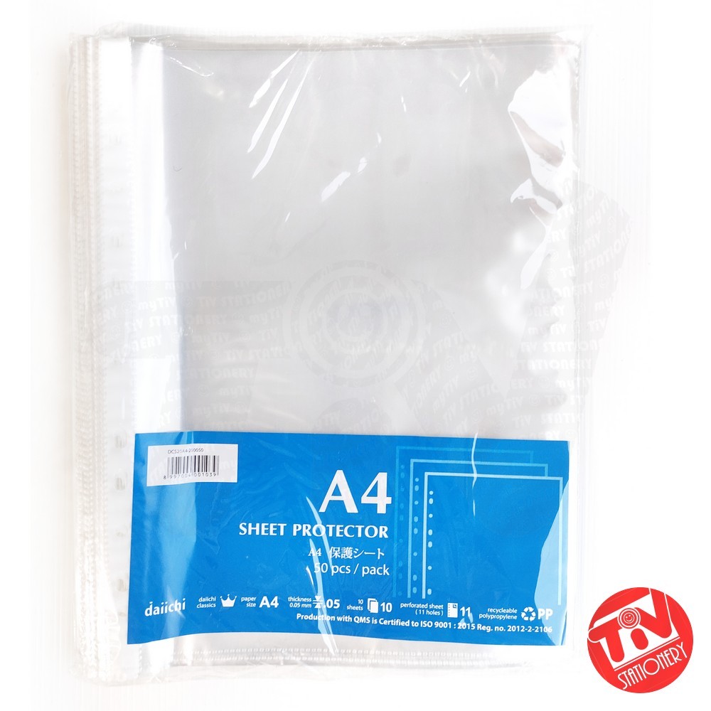 PP Pocket | Sheet Protector Daiichi Ukuran A4 (isi 50 pcs) | Lazada ...