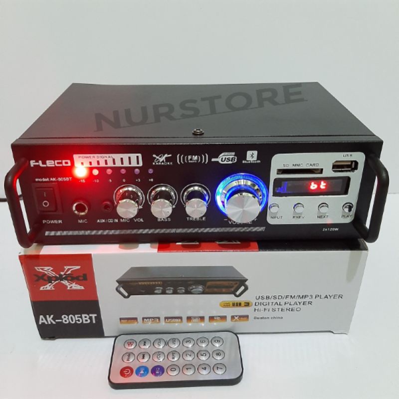 Amplifier FLECO AK-805BT Bluetooth Stereo Ampli + USB + FM Radio ...