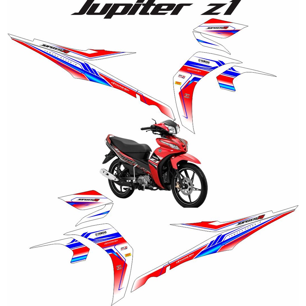DECAL / STIKER STICKER/STRIPING VARIASI MOTOR JUPITER Z1/ NEW STICKER ...