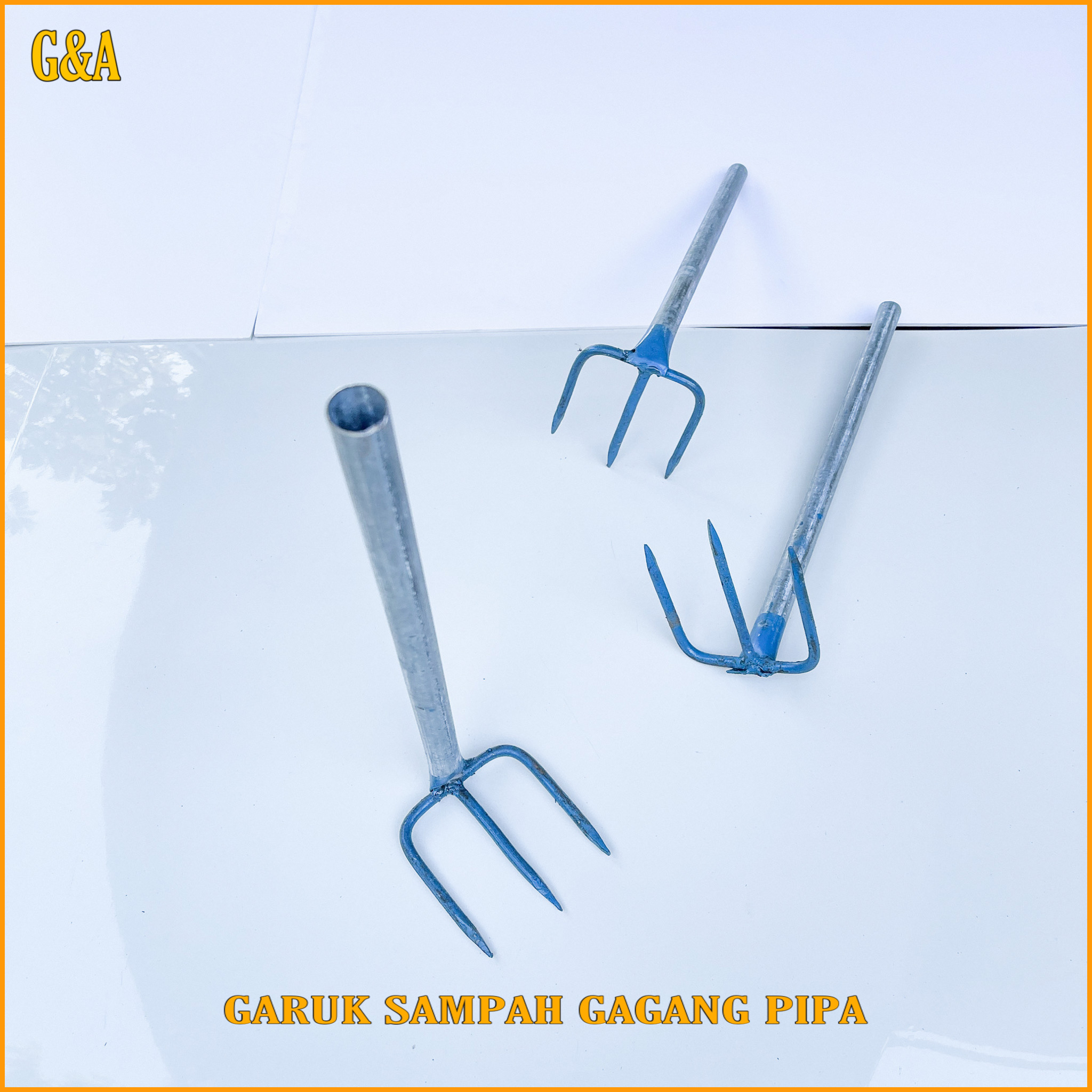 garukan / garuk got mini / taman kebun sampah - garpu gagang besi pipa ...