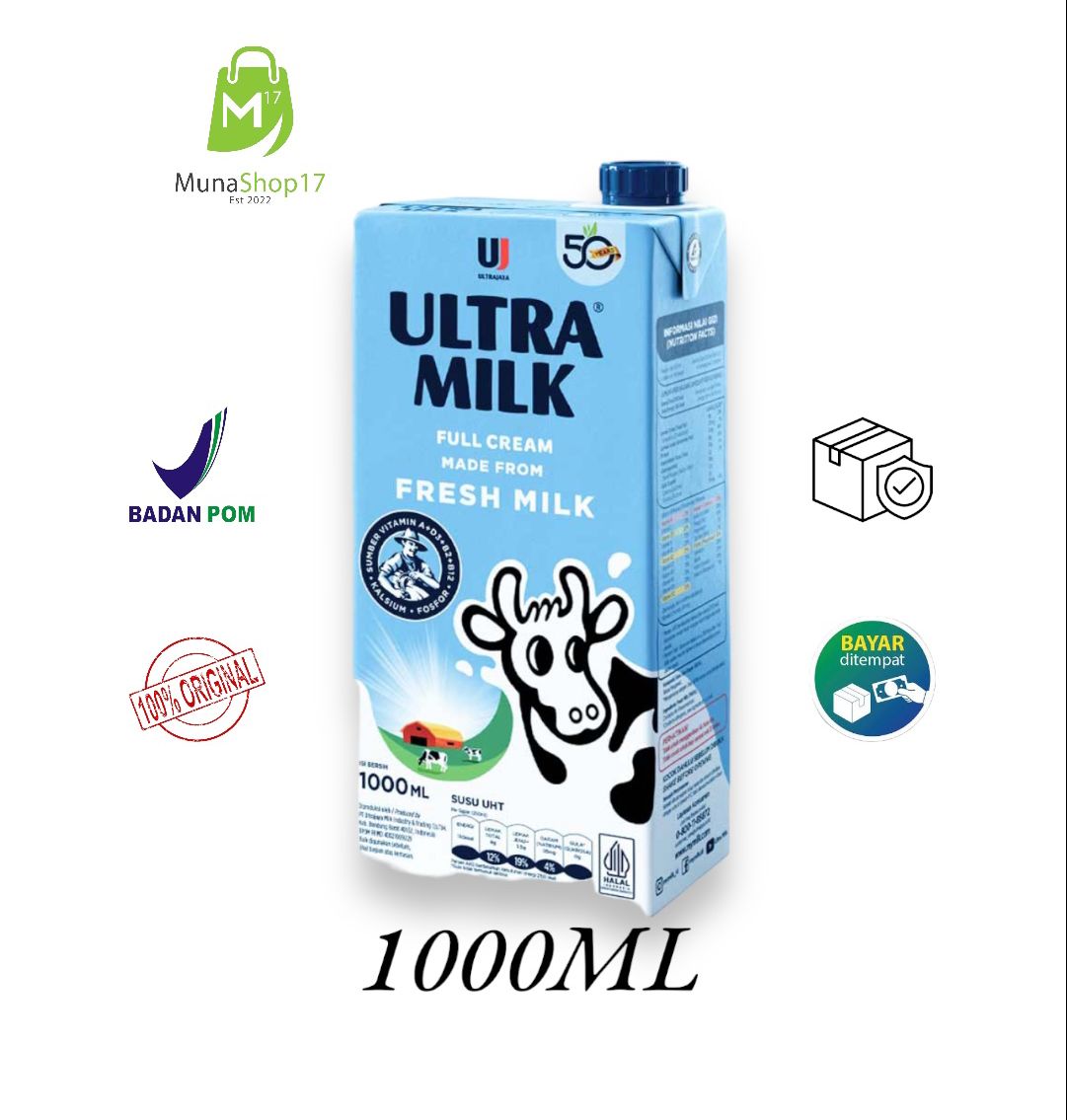 Ultra Milk Full Cream 1 Liter / Susu UHT Ultra Milk 1 Liter | Lazada ...