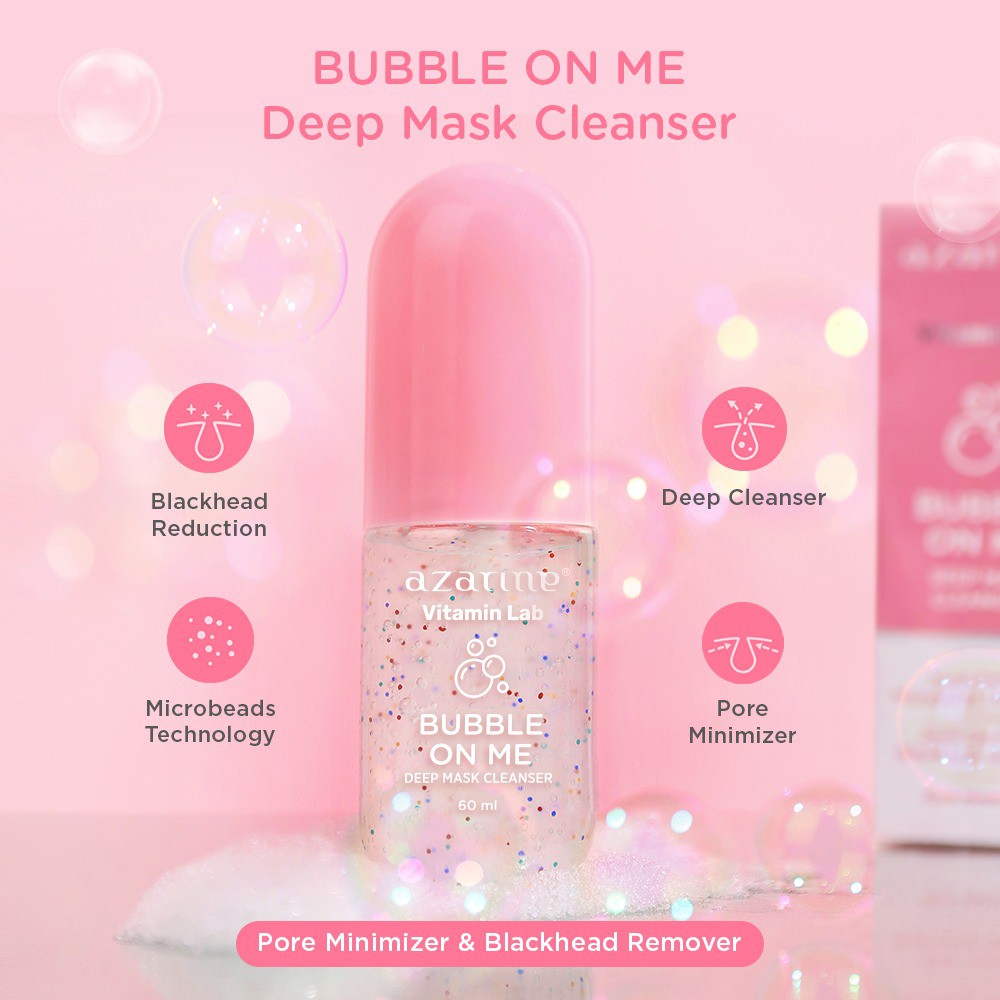 [BPOM] AZARINE BUBBLE ON ME DEEP MASK CLEANSER 60 ml MENGURANGI KOMEDO ...