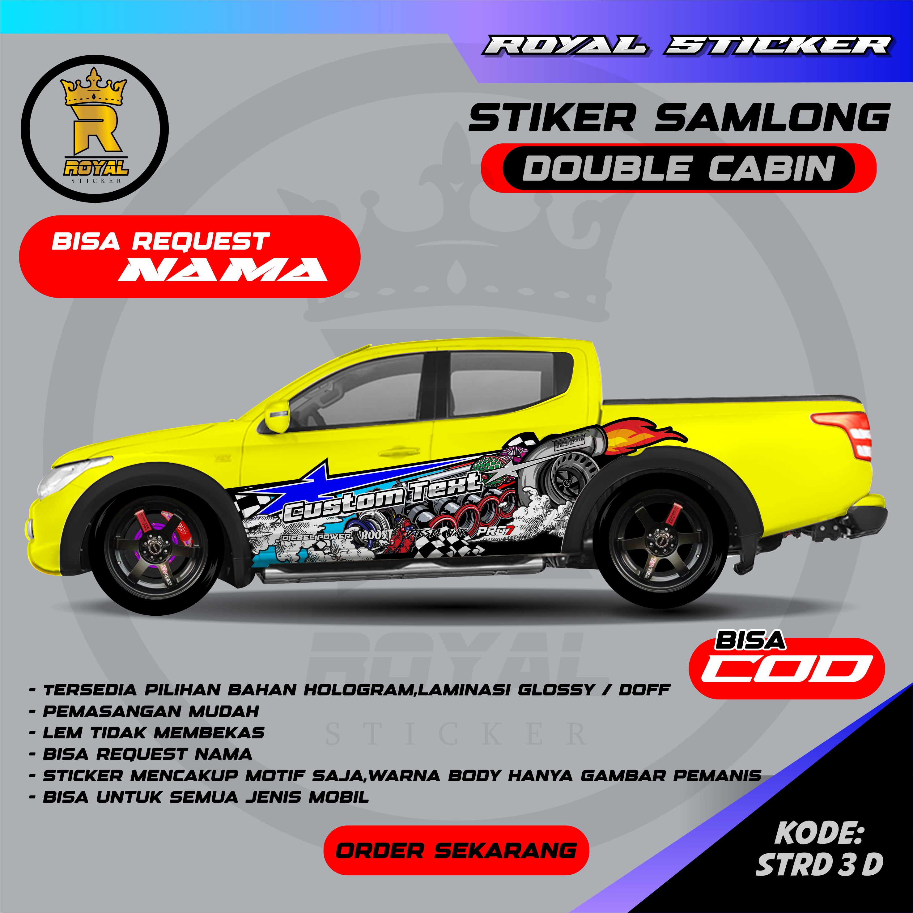 STRD 03-STIKER DECAL MOBIL VINYL HOLOGRAM CUSTOM NAMA GRATIS-STIKER ...