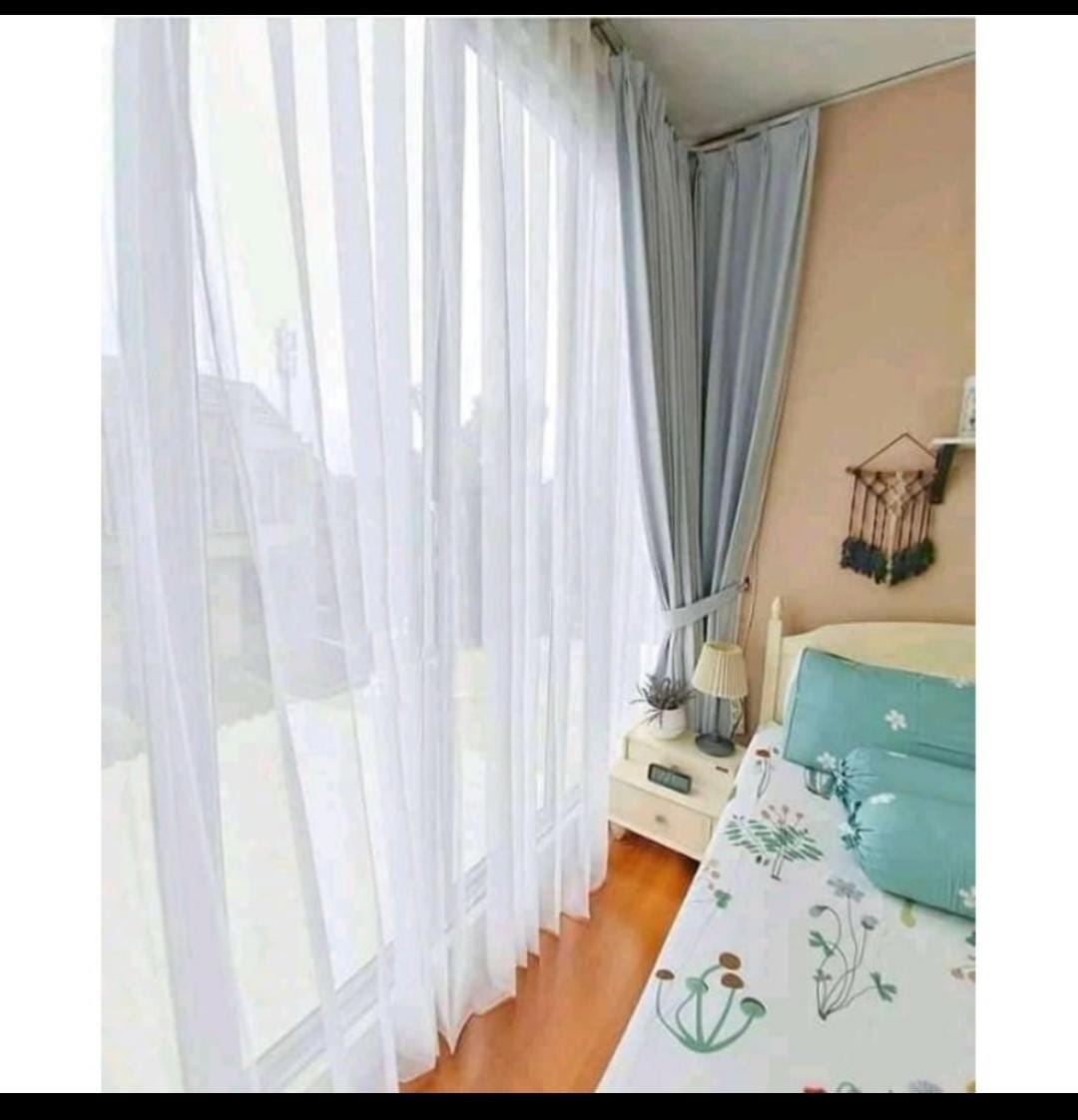 vitrase gorden putih polos daleman gorden uk 100 x 220 | Lazada Indonesia