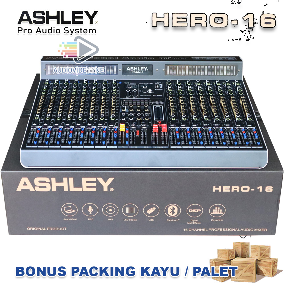 MIXER ASHLEY HERO 16 ORIGINAL MIKSER AUDIO 16 CHANEL 7 AUX 4 SUB GRUB ...