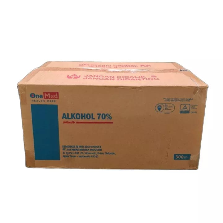ALKOHOL 70% ONEMED 300ML PER KARTON ISI 24 BOTOL ALKOHOL PEMBERSIH LUKA ...