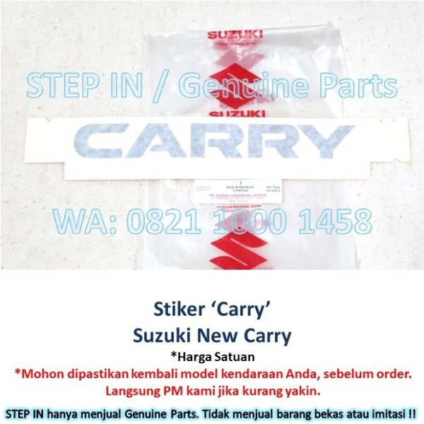 STEP IN - Stiker tulisan CARRY sticker label Suzuki New Carry original ...