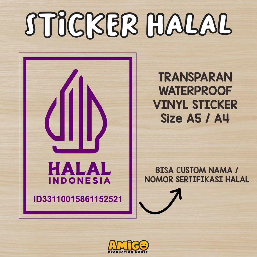 Stiker Halal Sticker vinyl transparan untuk pintu atau tembok custom ...