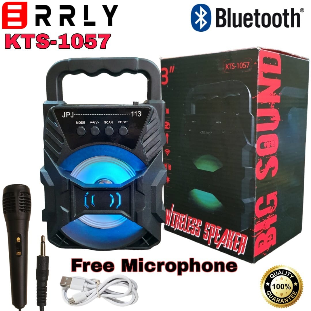 Speaker Bluetooth ERRLY KTS-1057 Wireless Speaker 3" FREE Microphone 3 ...