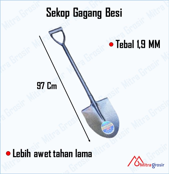Sekrop Pasir Skop Gagang Besi Lancip Rata / Sekop Pasir Crocodile ...