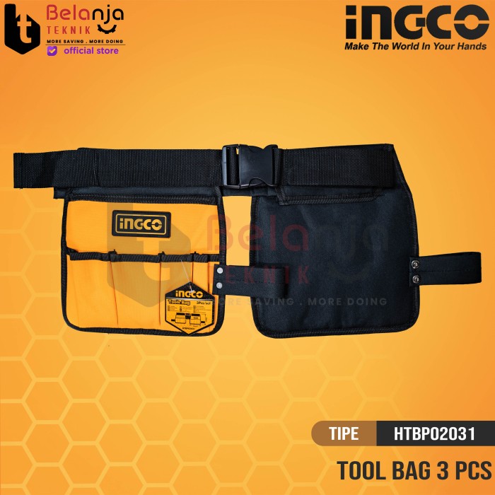 Ingco Tool Bag Belt 2 Side Sabuk Tas Kunci Pinggang Perkakas HTBP02031 ...