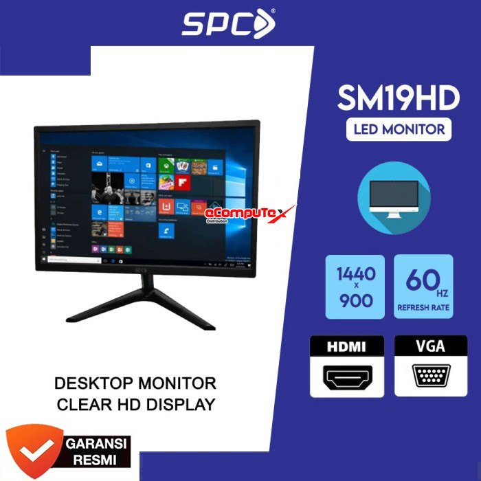 Monitor LED SPC SM19HD 19 Inch 1440 h FullHD 65Hz VGA HDMI / Monitor ...
