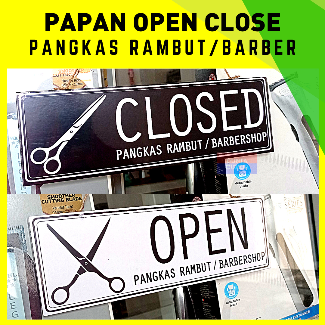 Papan Open Close Untuk Pangkas Rambut dan Barbershop | Lazada Indonesia