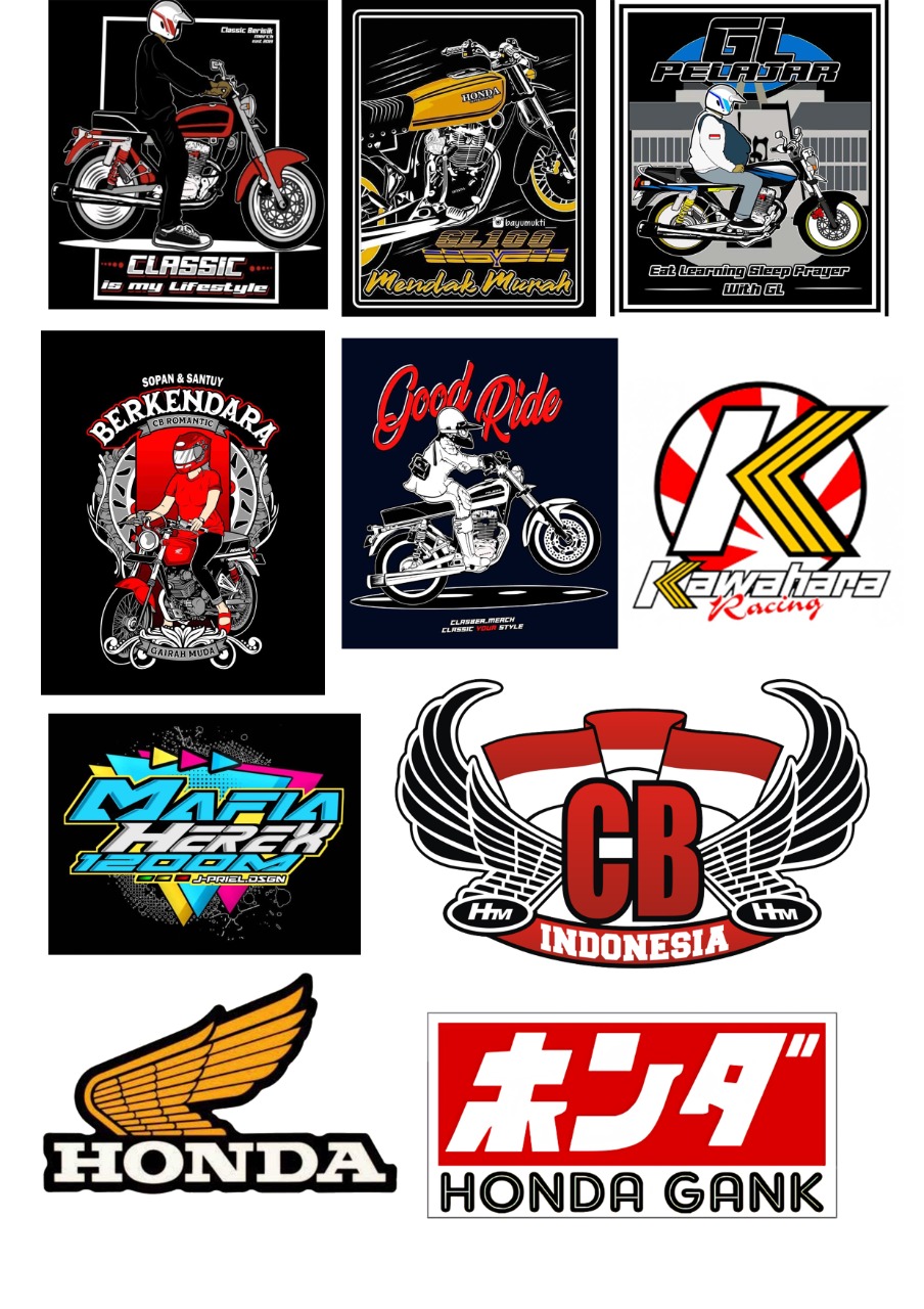 stiker astrea/stiker band/stiker honda gank/stiker herex | Lazada Indonesia