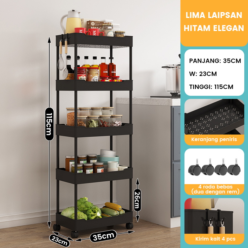 WEYON Rak Persegi Dapur Plastik 3-5 Susun | Rak Yeye | Rak Kamar Mandi ...