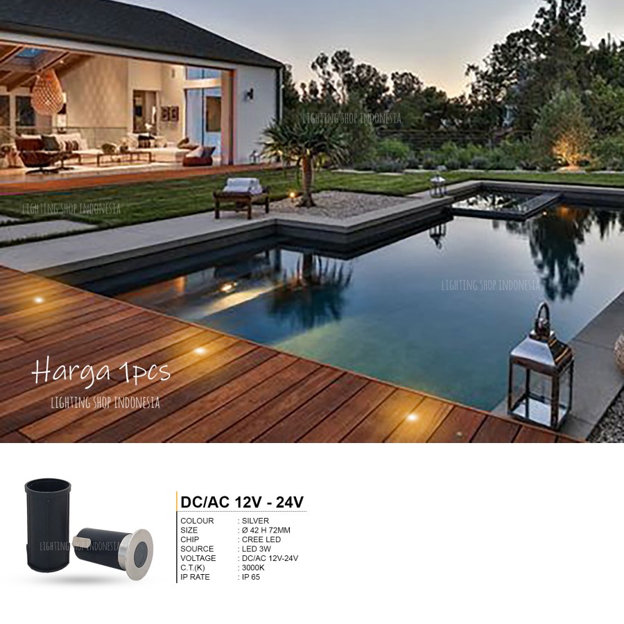 Lampu taman lantai led 3w cree ip65 H520 waterproof outdoor 12v Hanmac ...