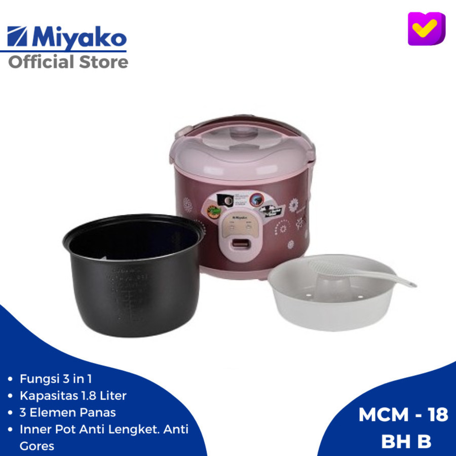 Magic Com / Rice Cooker Miyako MCM 18 BH Kapasitas 1,8 Liter | Lazada ...