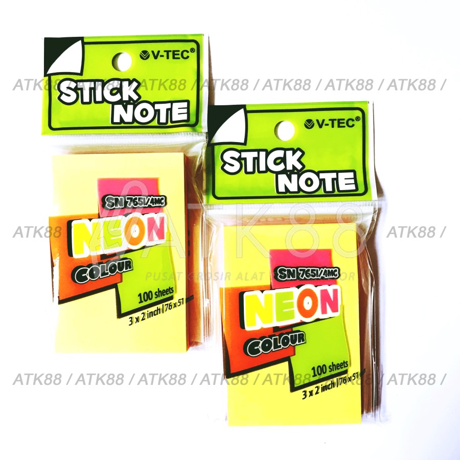 Sticky Note - Stick Note Neon V-Tec SN 7651 | Lazada Indonesia
