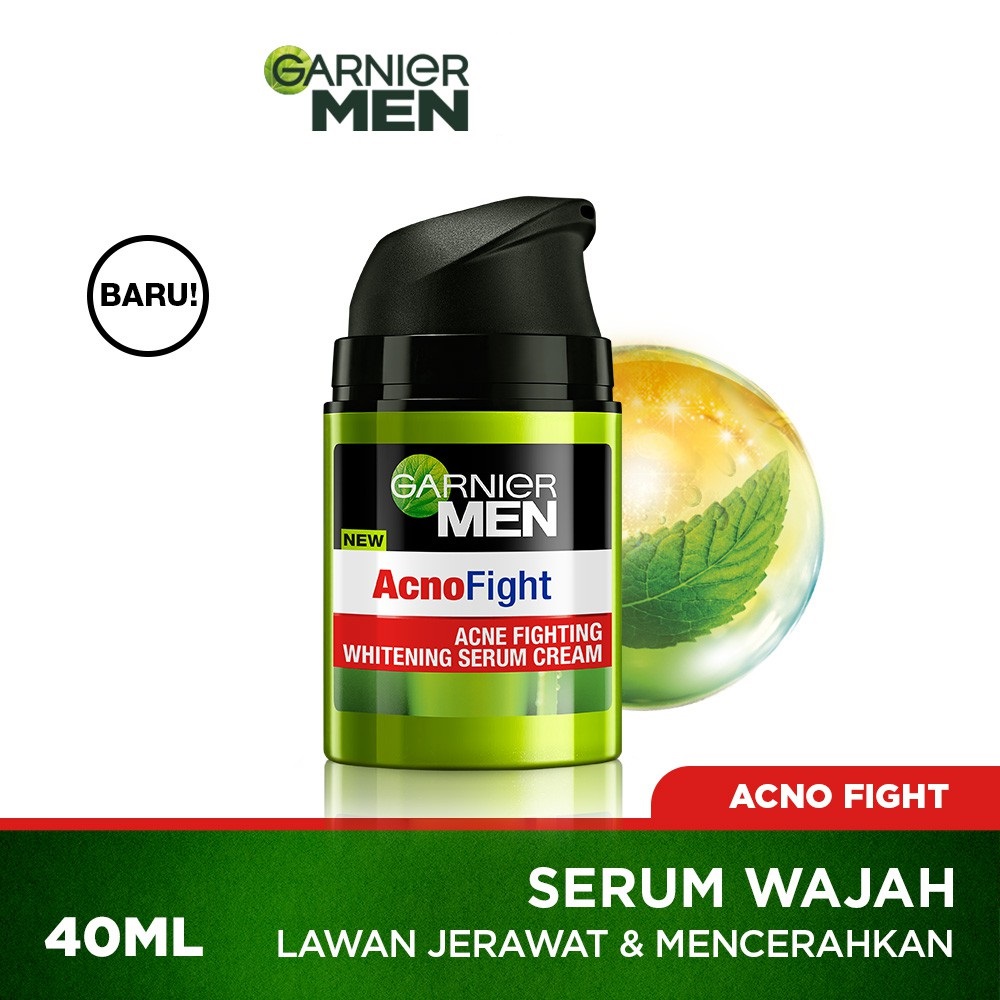 Garnier Men Acno Fight Acne Fighting Brightening Serum Cream [40mL] | Lazada Indonesia