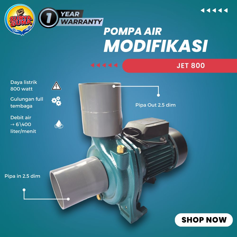 POMPA AIR MODIFIKASI JET 800 PIPA 2.5 DIM DEBIT AIR BESAR HEMAT LISTRIK ...