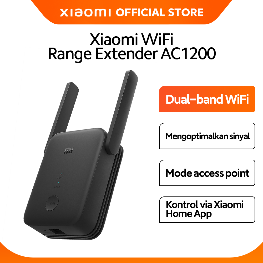 Official Xiaomi WiFi Range Extender AC1200 Berkecepatan Tinggi Koneksi Stabil Pengaturan Mudah ...