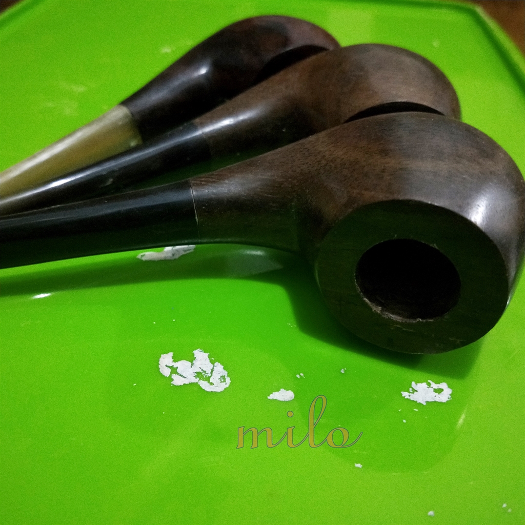 Alat pipa tembakau bukan rokok terbuat dari tanduk sapi dan kayu asli ...