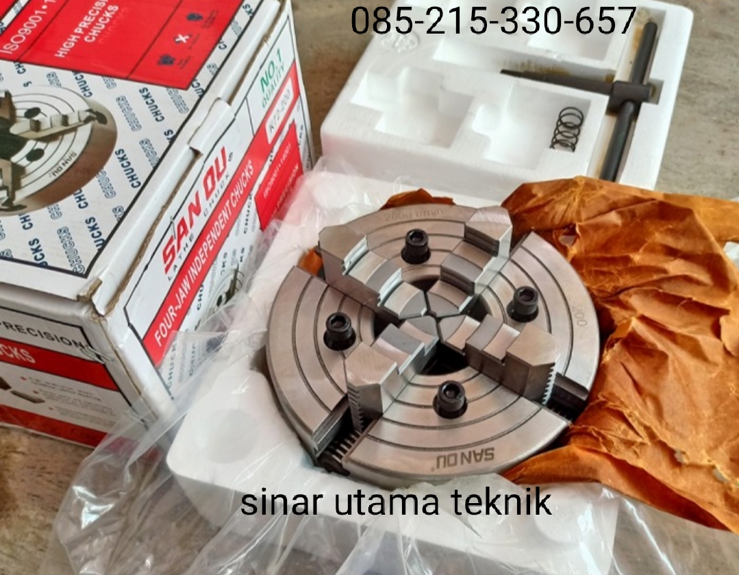 Chuck Bubut 10" 4 jaw K72-250 independen SAN OU claw bubut 250mm ...
