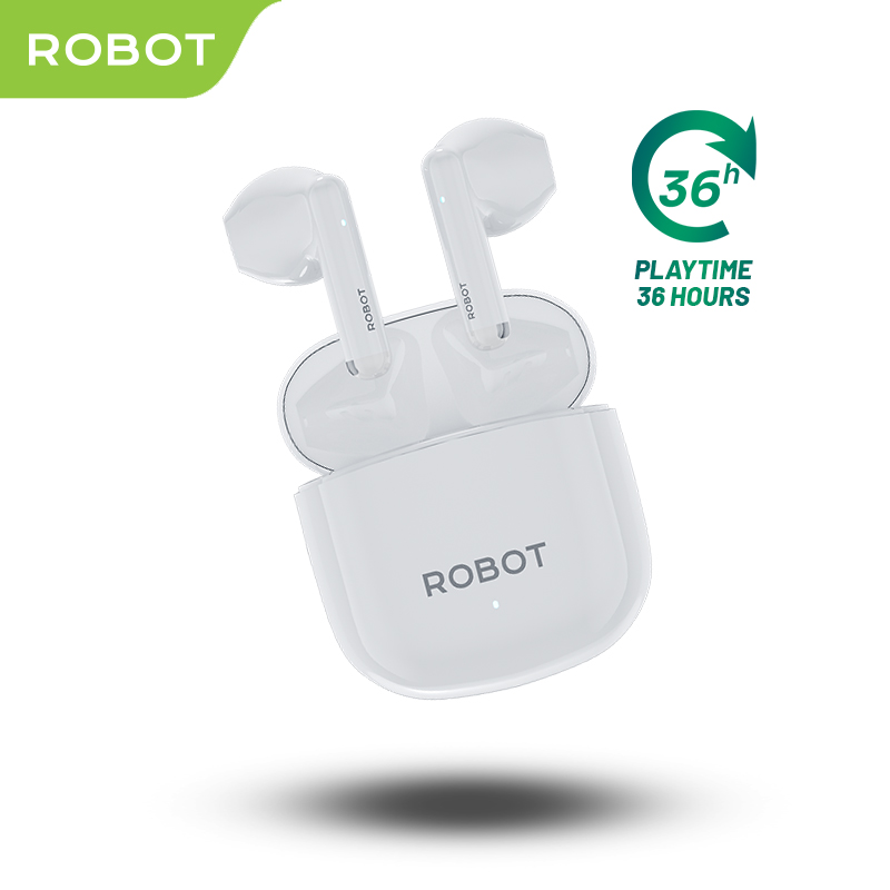 Robot Wireless Earphone Airbuds T60 Original TWS Bluetooth Garansi 1 Tahun | Lazada Indonesia
