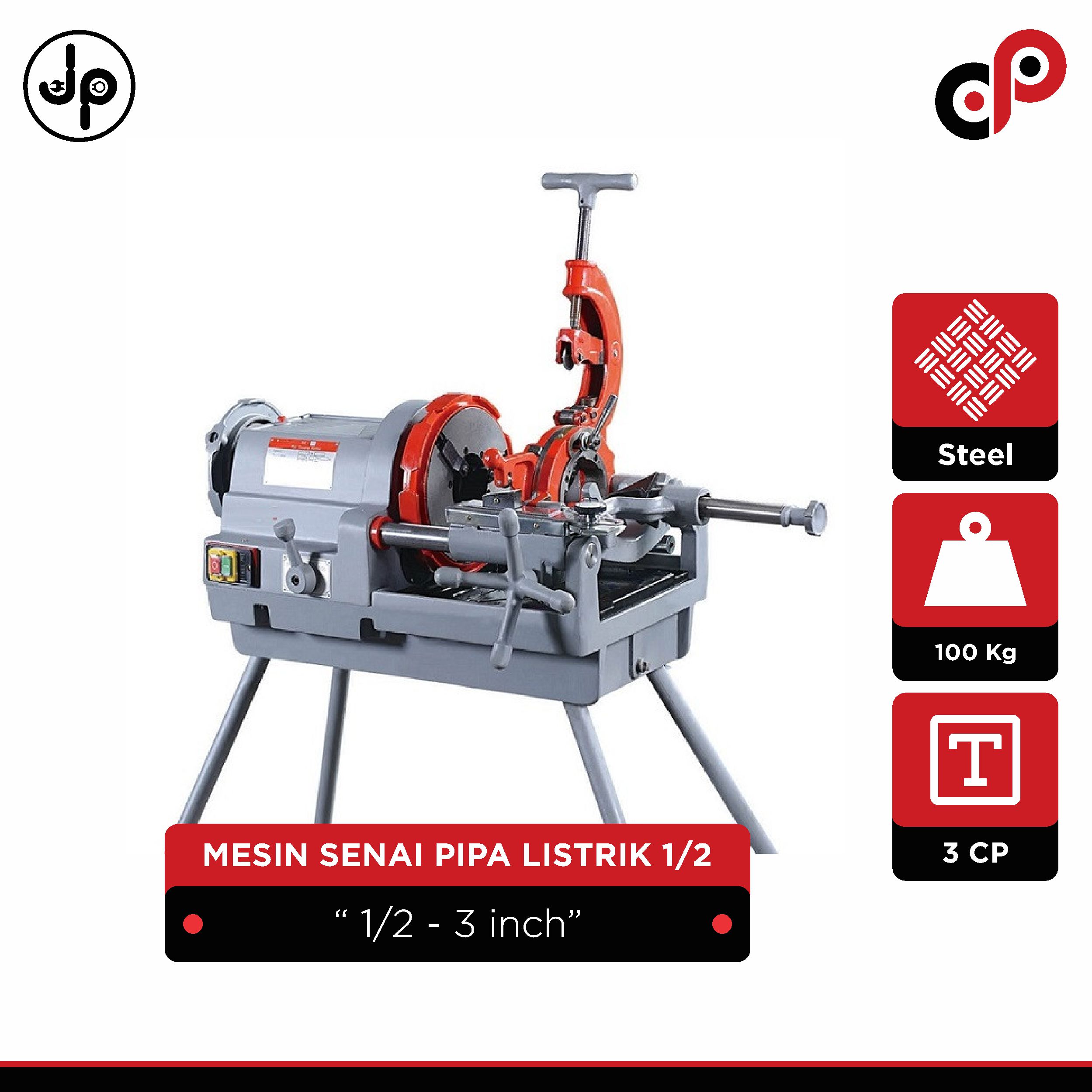 Mesin Senai Pipa Listrik 1/2" - 3" CP | Pipe Threading Machine 3 ...